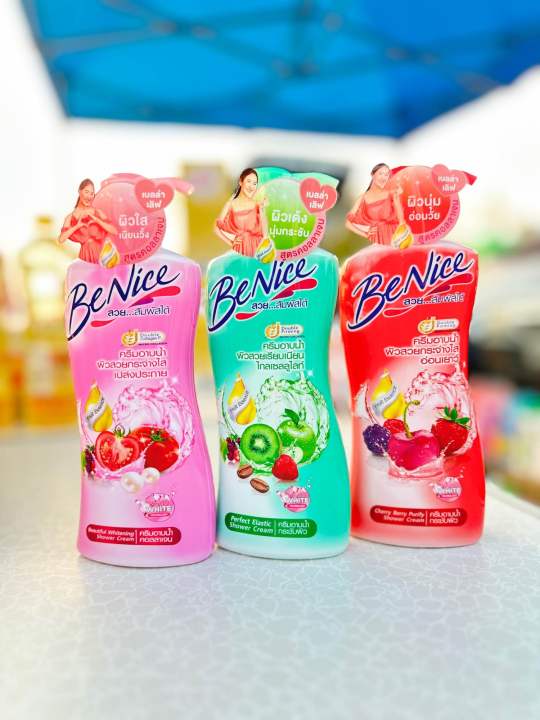 Benice ครีมอาบน้ำ บีไนซ์ ปริมาณสุทธิ 400 มล. (หัวปั้ม) สีแดง , สีชมพู ...