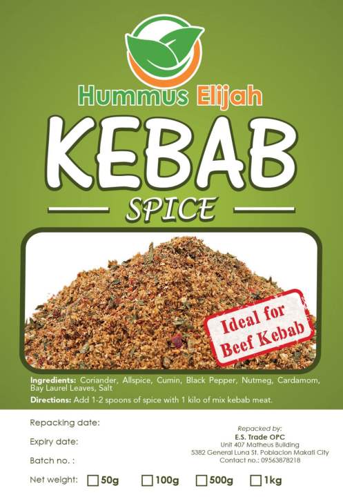 Kebab Spice Seasoning Mix (Middle East Style)- 20g/50g/100g/500g/1kg ...