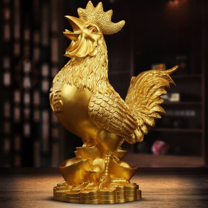 Gold Rooster Ornament Home Decor Craft Gift Lucky Chicken Figurine ...