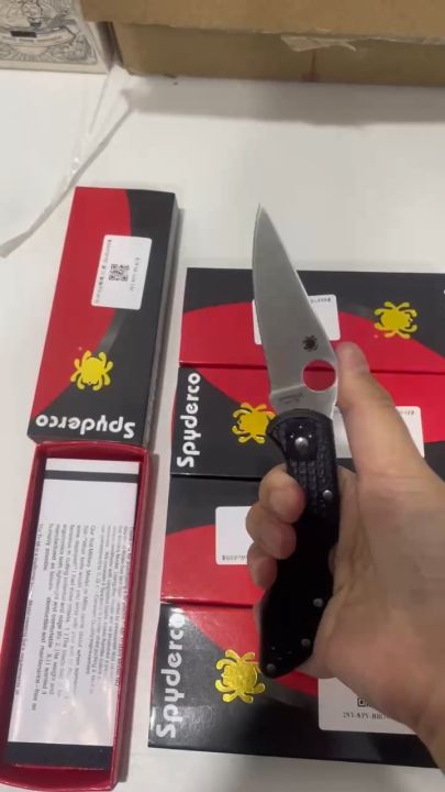 มีดพับ spyderco VG-10 มีแมงมุมตัวน้อยสลักยุบนคลิบเหน็บทุกเล่ม มีดแคมป์ ...