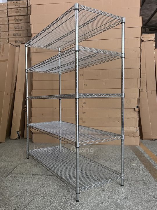 Adjustable Metal Display Shelf with Wheels Hollow out Material Storage ...