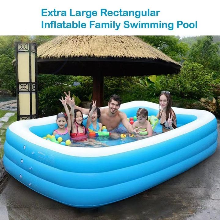 Extra Large RETRO 3 Rings Inflatable Swimming Pool Kids Baby Children ...