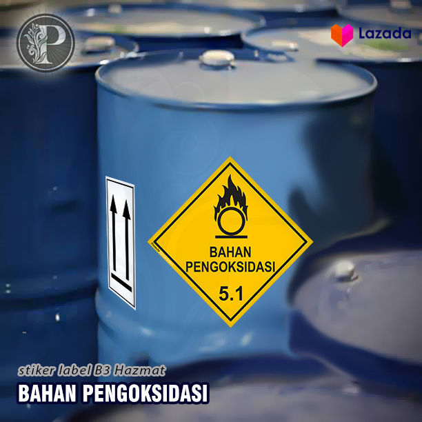 STIKER SIMBOL LABEL K3 LIMBAH B3 HAZMAT BAHAN PENGOKSIDASI | Lazada ...