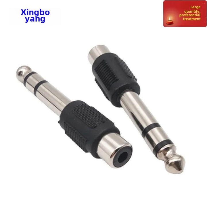 6.5 Dual Channel Microphone To RCA Adapter AV Mother Connector 6.35 To ...