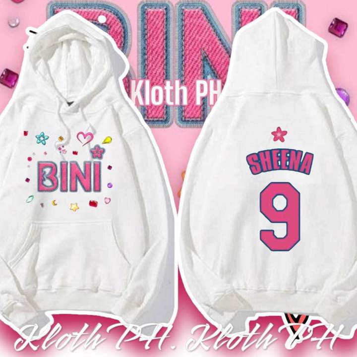 BINI HOODIE JACKET WITH SUBLI PRINTS COTTON TERRYBRASS BACK TO BACK ...