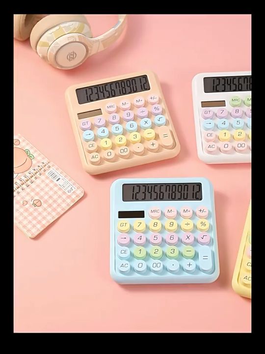 Ins Korean Dopamine Color Calculator 12 Digits Large Display Mechanical ...