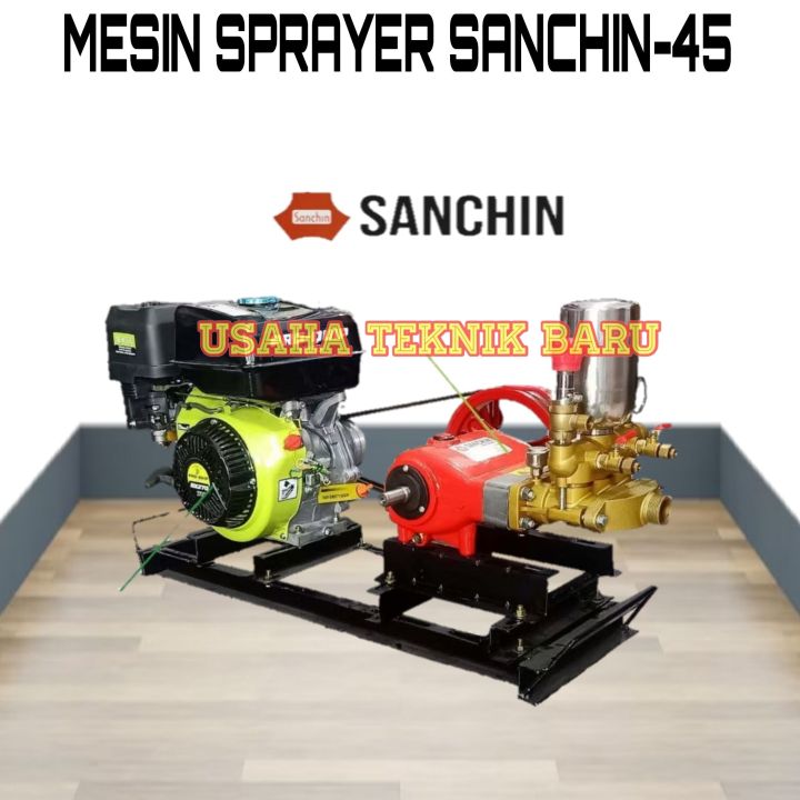 High Pressure Power Sprayer Sanchin SCN45 Komplit Mesin Penggerak 9HP ...