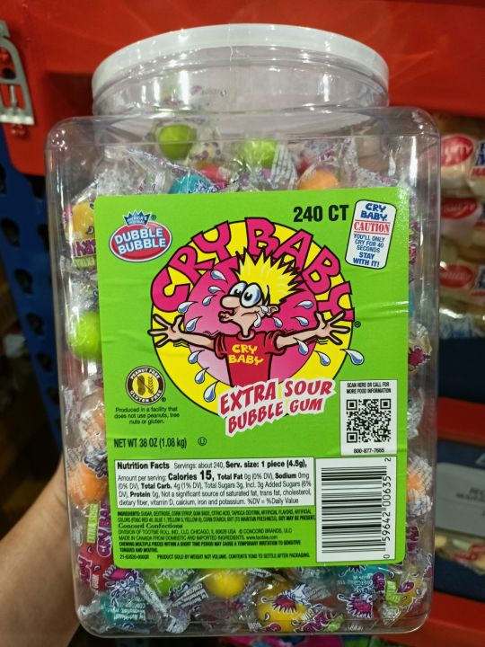 Dubble Bubble Extra Sour Bubble Gum Jar 1.08kg | Lazada PH