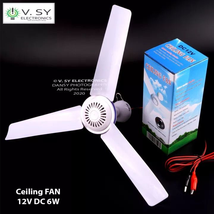Ceiling Fan 12V DC 6W | 12W 500mm | 700mm Electric Fan 12VDC Solar ...