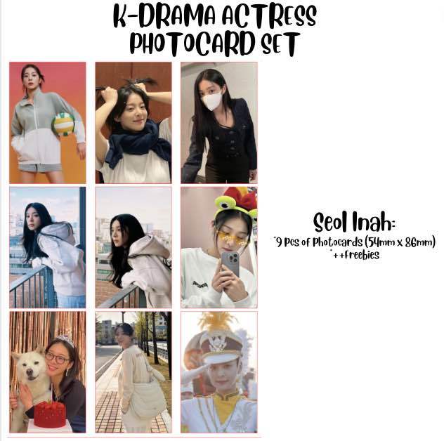 K-Drama Actress Photocard Set 9 pcs Seol Inah Moon Gayoung Kim Sohyun ...