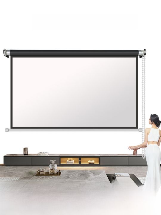 Hand-Pulled Projection Screen 100 120 150 Inch Office Home Use Anti ...