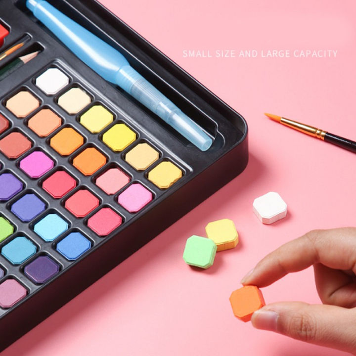 48 in 1 Watercolor Set / Watercolour Cat Air Padat dengan Alat Kuas Seni Lukis Cat Air Set ...