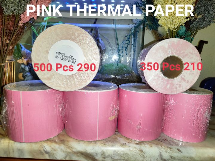 PINK THERMAL PAPER WAYBILL STICKER A6 100 X 150mm 350,PCs per roll ...