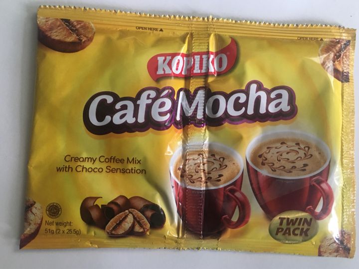 Kopiko Cafe Mocha Creamy coffee Mix with choco sensation twin pack 51g ...