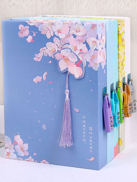 สไตล์จีนโบราณล็อคไดอารี่โน้ตบุ๊คสําหรับสาวรหัสผ่านป้องกันศิลปะ Retro ...