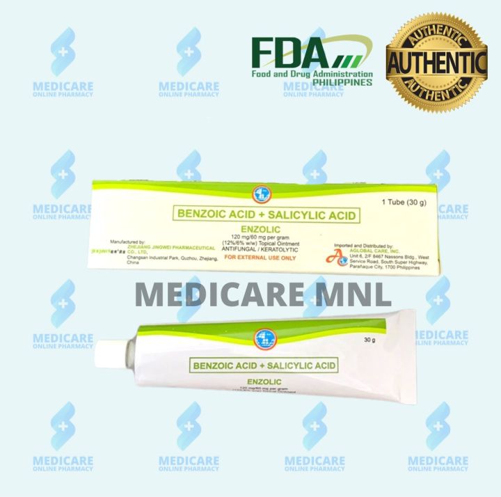 Benzoic acid + Salcylic Acid ENZOLIC 30g ANTIFUNGAL Ointment | Lazada PH