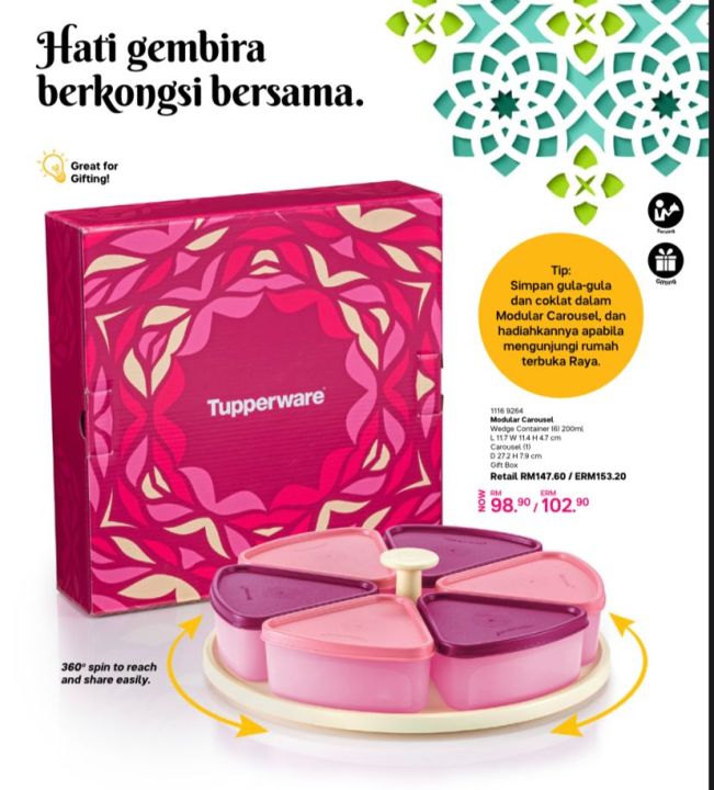 CAROUSEL TUPPERWARE/BELAS KUIH RAYA/TUPPERWARE KEDUP UDARA | Lazada
