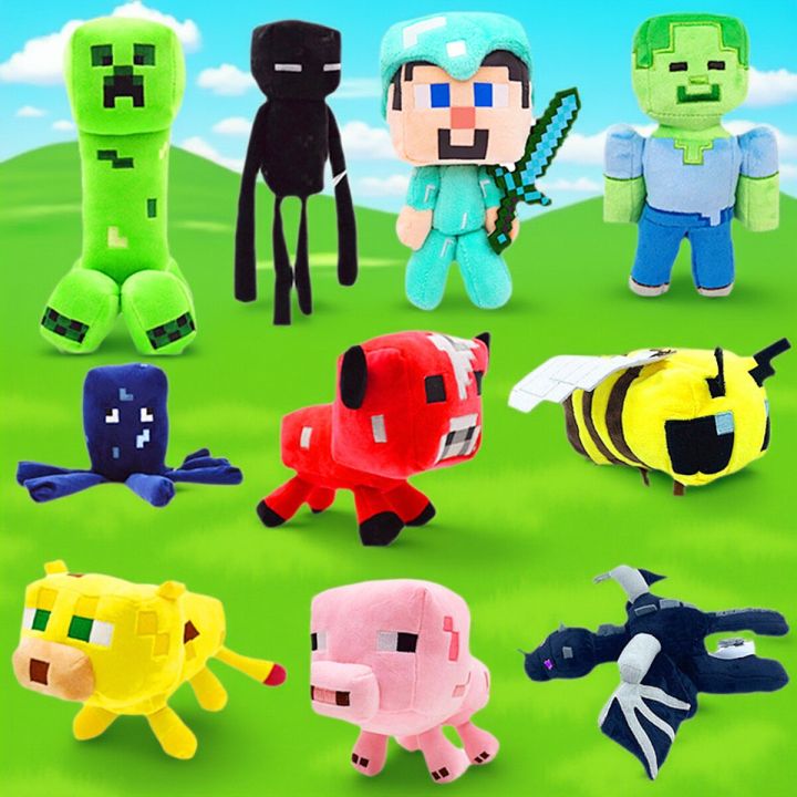 World of Warcraft Doll Toy Bee Creeper Iron Golem Figurine Enderman ...