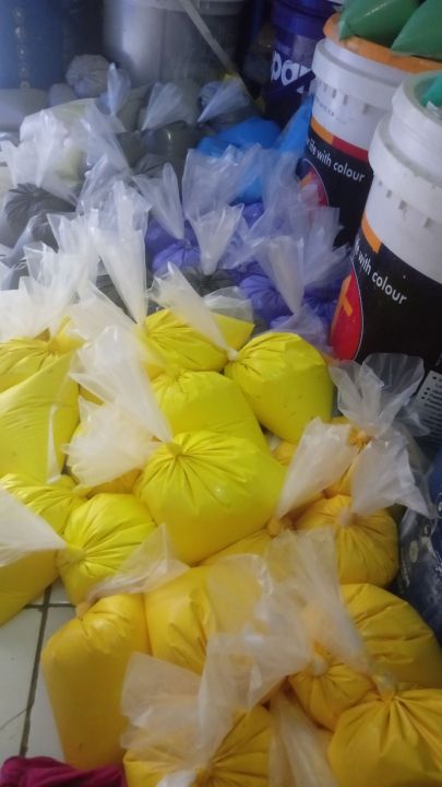 Cat tembok kiloan 1kg kuning kenari | Lazada Indonesia