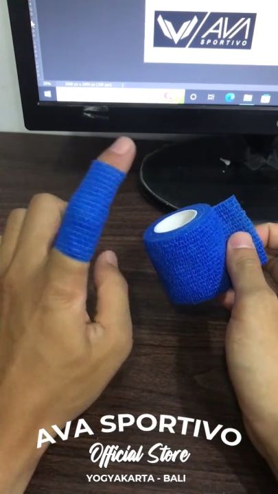 Finger Tape Wristtape Perban Cedera Elastis Pelindung Jari 5cm x 4.5m ...