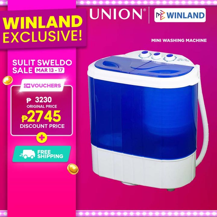 Union by Winland 2.0kg Twin Tub Mini Washing Machine UGWM-22 | Lazada PH