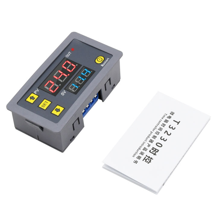 DC12V 24V AC110V-220V T3230 Digital Time Delay Relay LED Display Cyclic Adjustable Timing Relay ...