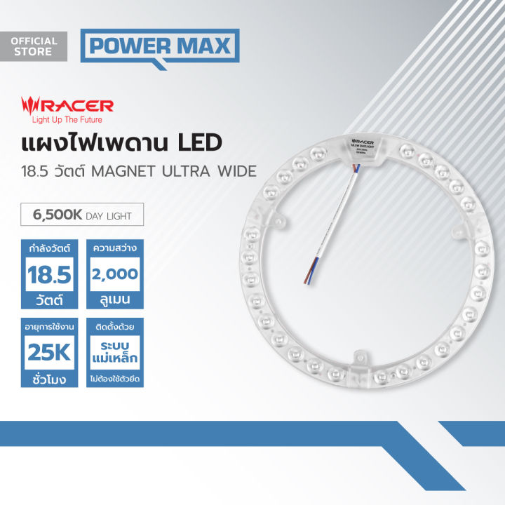 RACER แผงไฟเพดาน LED 18.5 วัตต์ MAGNET ULTRA WIDE |ZWF| | Lazada.co.th