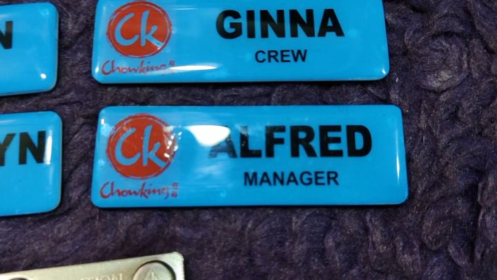 CHOWKING NAMEPLATE CUSTOMIZE LAMINATED WITH MAGNETIC HOLDER | Lazada PH