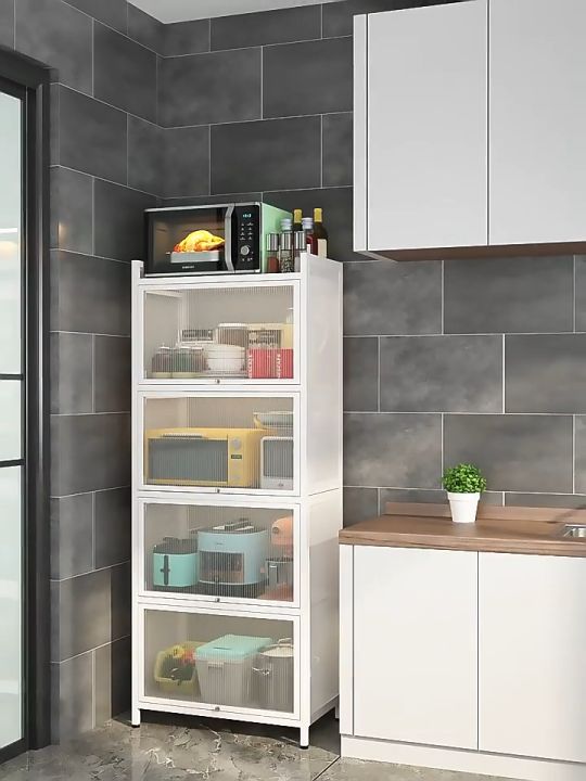 Kitchen Cabinet Rack Large Capacity Dustproof Storage Cabinet All Metal ...