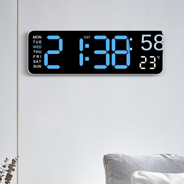 Large Digital Wall Clock Temperature and Humidity Week Display ...