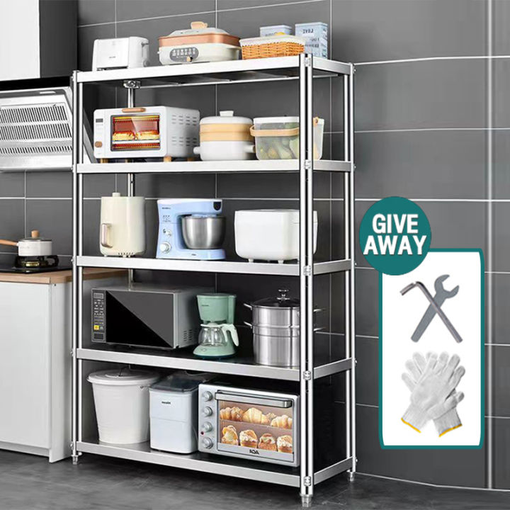Nini Stainless Steel Kitchen Rack Shelf Rak Microwave Oven Value Rackboltless Rack Homestore