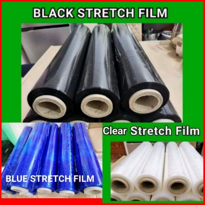 Stretch Film 20"x 500Meters & 20 Microns (Black stretch film, Blue ...
