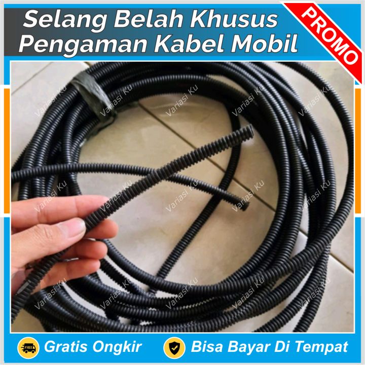 SELANG BELAH SPIRAL FLEKSIBEL ELASTIS PENGAMAN KABEL PEMBUNGKUS KABEL ...