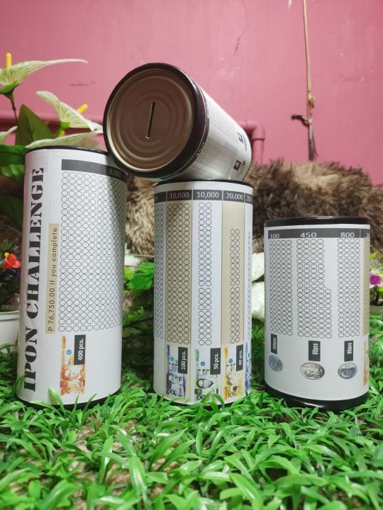 ALKANSYA IPON CHALLENGE (black design coins bank) | Lazada PH