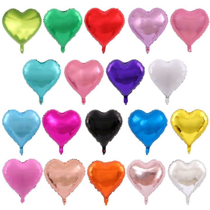 [Whole Package] 18-Inch Heart Aluminum Balloon Metallic Aluminum Foil ...