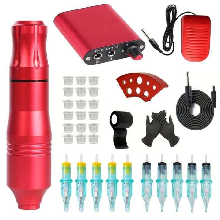 Wireless Tattoo Machine Complete Kit Rotary Tattoo Machine Pen DC Jack ...