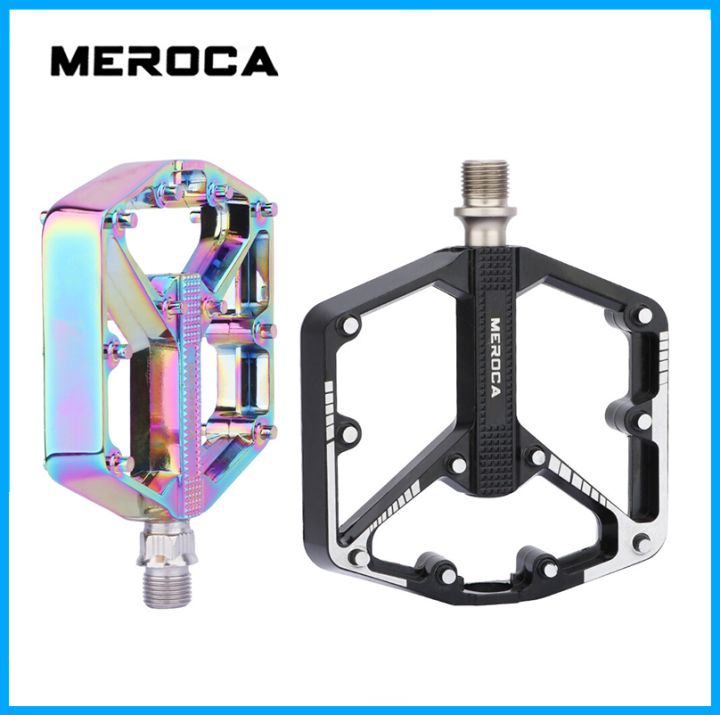 MEROCA Mountain Bike Pedal aluminum alloy Three bearings pedals sealed ...