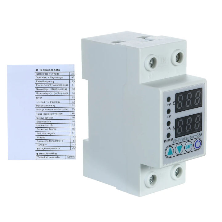 AC DC 110V-240V DIN Rail Over And Under Voltage Protection Monitoring ...