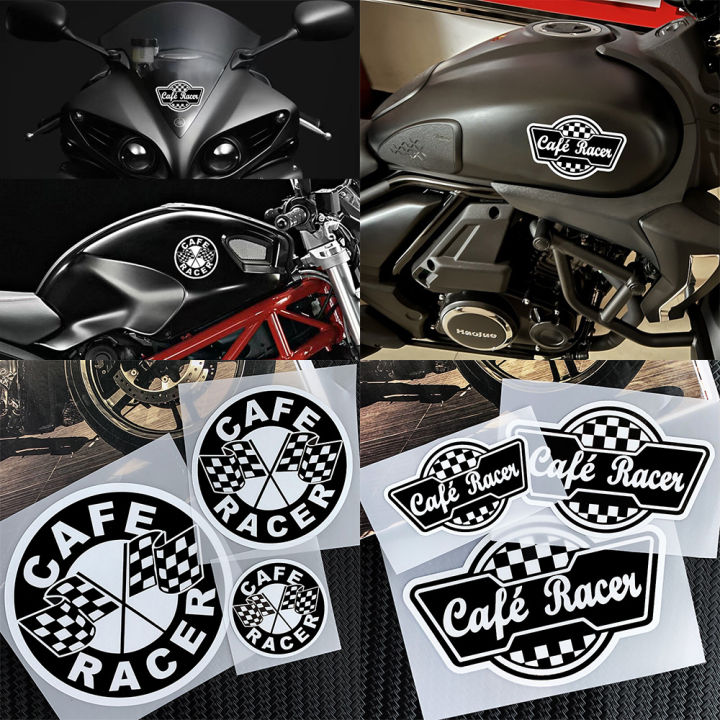 CAFE RACER Vintage Knight Retro Style Reflective Sticker Motorcycle ...