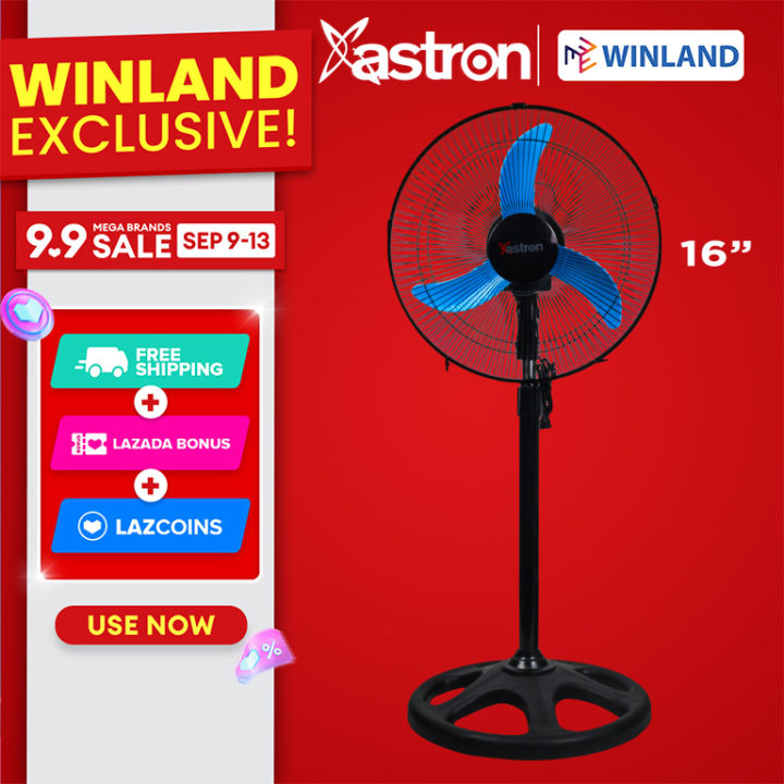 Astron by Winland Lion 16" Stand Fan | Electric Fan 50watts (Light Blue ...