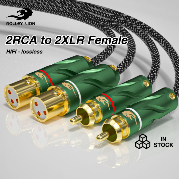 GOLLEY LION Hifi Audio Cable Dual RCA Male to 2 XLR Female for ...