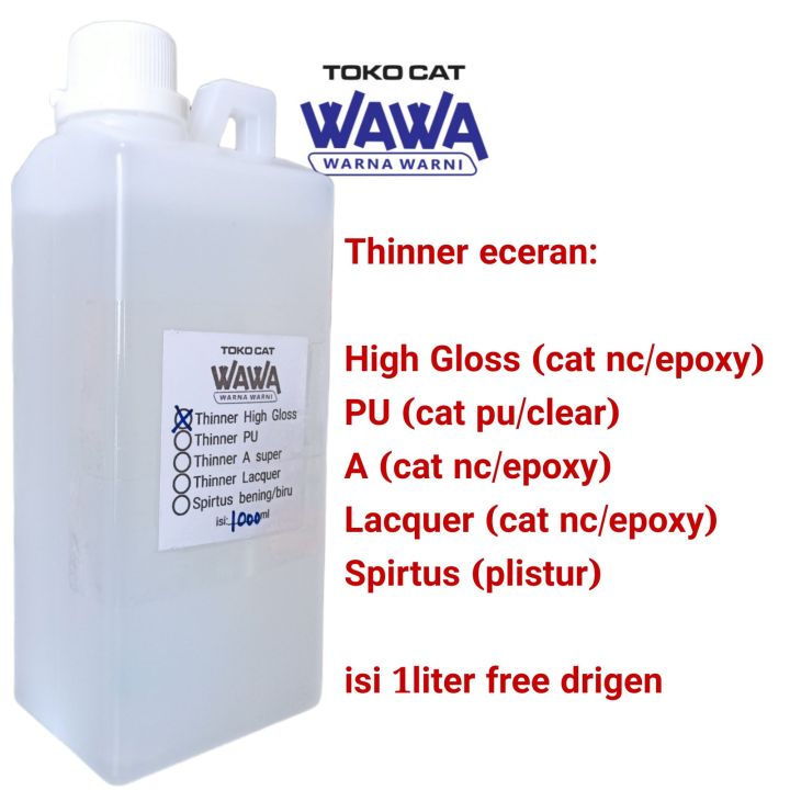 thinner eceran drigen seliter spirtus tiner PU tiner A tiner HG pengencer cat | Lazada Indonesia
