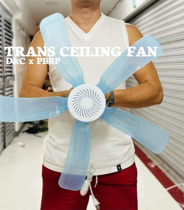5-Blades Colorful Transparent Ceiling Fan | Lazada PH