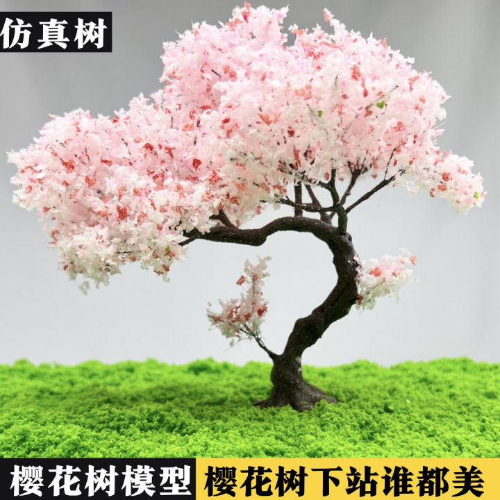 Handmade DIY Miniature Sakura Tree Model Scenic Landscape Material ...