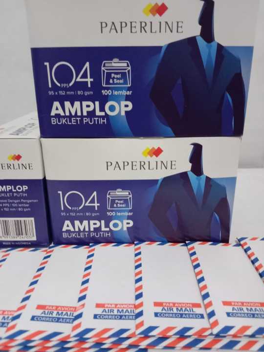 AMPLOP PAPERLINE Buklet Putih ,95 x 152mm (1 pak isi 100 lembar ...