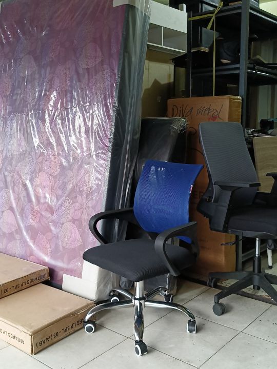 kursi kantor model jaring warna biru | Lazada Indonesia