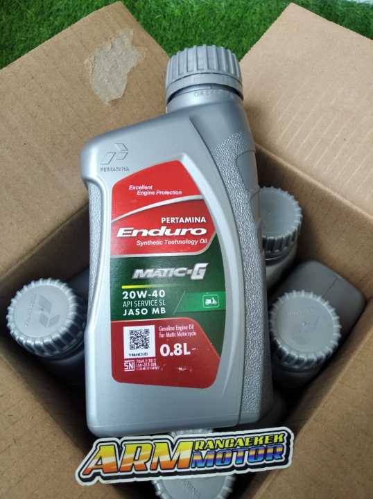 OLI ENDURO MATIC G 0,8 (6botol) ORIGINAL PERTAMINA SAE 20W-40 800ml ...