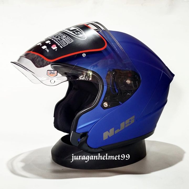 helm half face njs kairoz blue doff helm half face original | Lazada ...