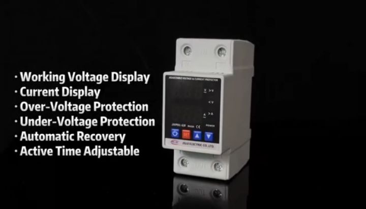 63A 230V Din Rail Adjustable Over Under Voltage Protector Device ...