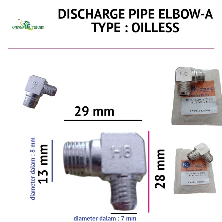 Discharge pipe elbow kompressor portable oilless 3/4hp - 1 hp | Lazada ...